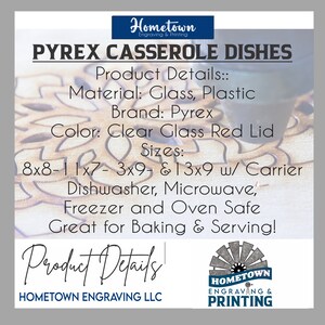 Baked With Love Personalized Casserole Dish Pyrex Baking Dish Engraved ...