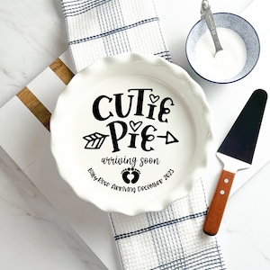 Personalized Pie Plate | Pregnancy Announce | Gender Reveal | Pregnancy ...