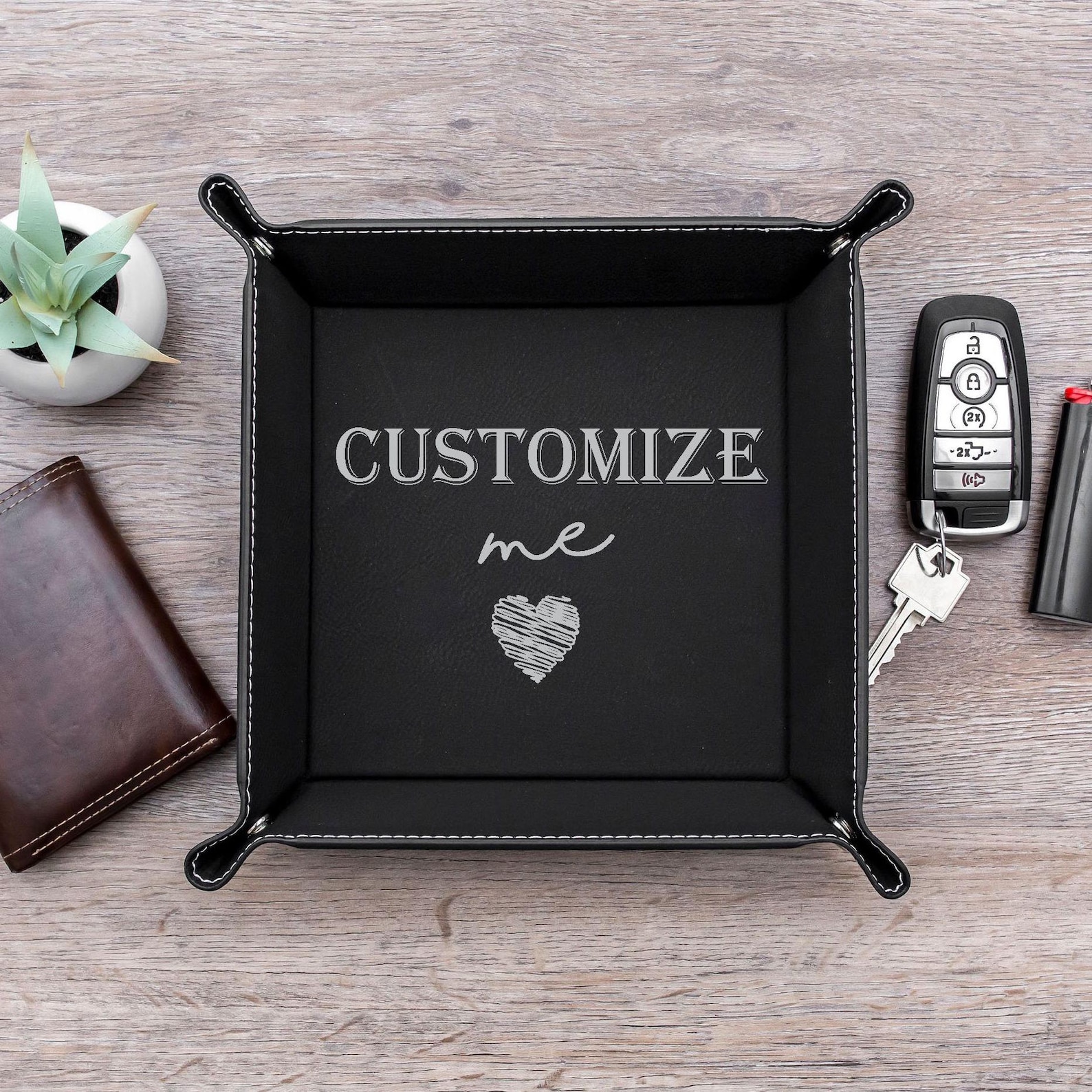 Personalized Valet Tray | Engraved Valet | Personalized Leather Tray ...