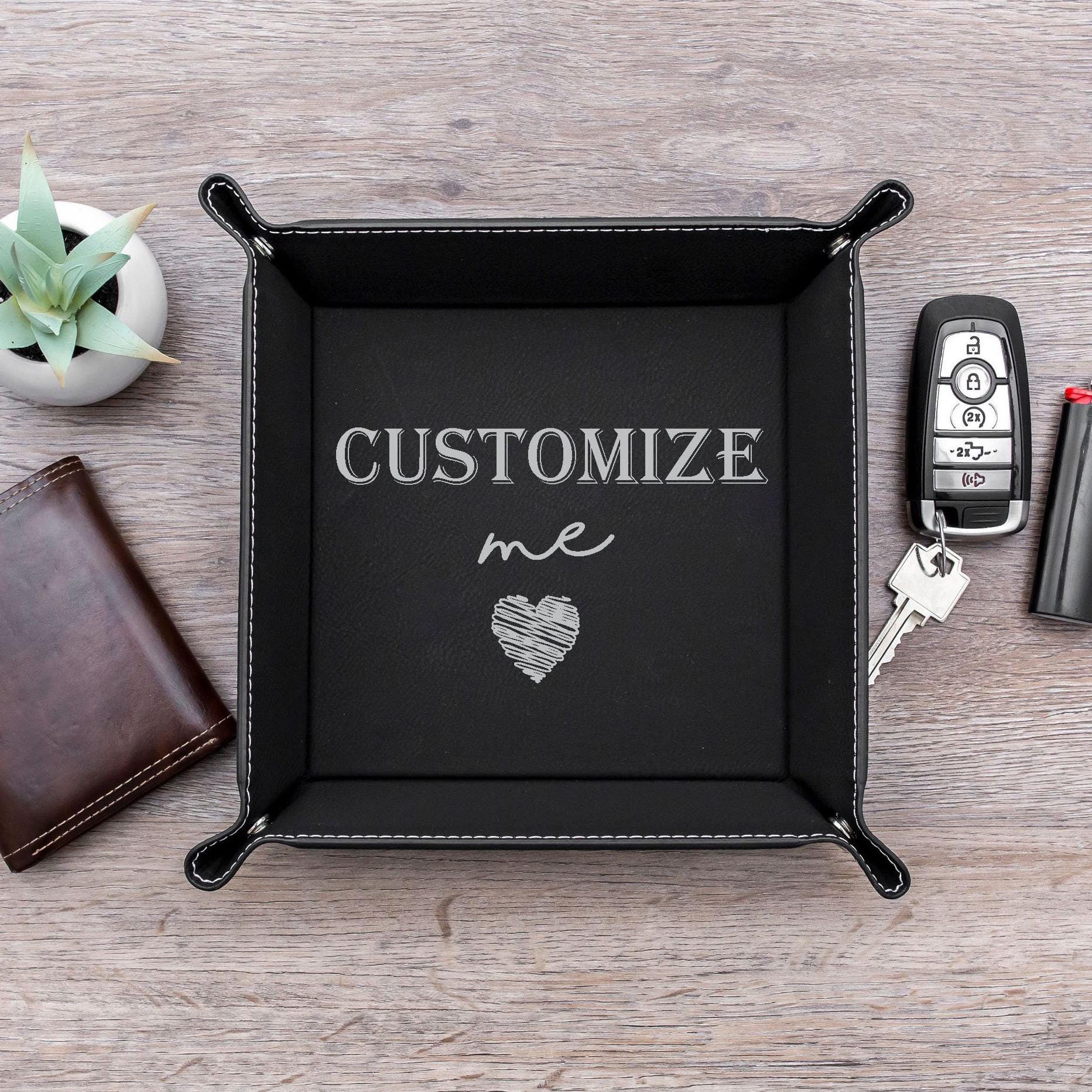 Personalized Valet Tray | Engraved Valet | Personalized Leather Tray ...