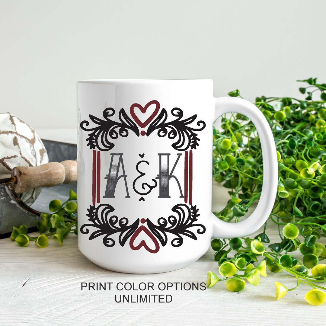 Couples Mug Personalized Monogram Coffee Mug Personalized - Etsy