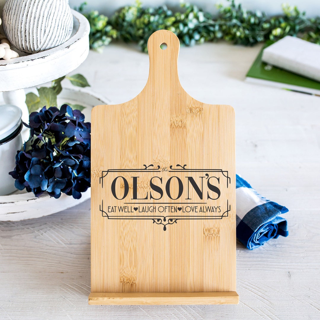 Engraved Wood Tablet Stand | Recipe Holder | Book Stand | Fathers Day ...
