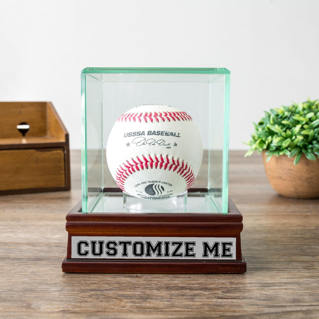 Laser Engraved Baseball Display Case | Clear Glass | Personalized ...