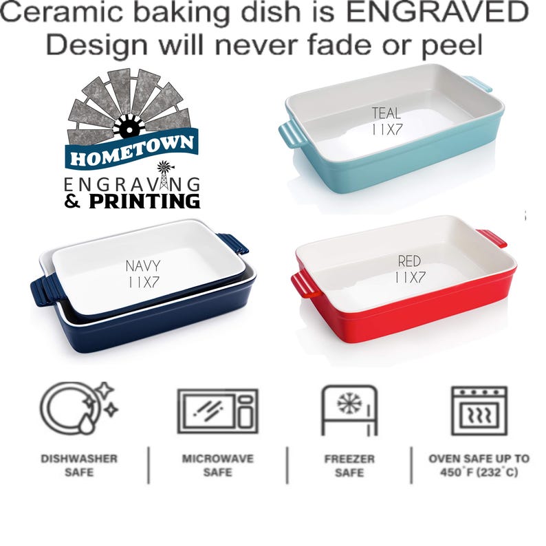 Personalized Engraved Baking Dish for Newlywedschristmas Giftchristmas ...
