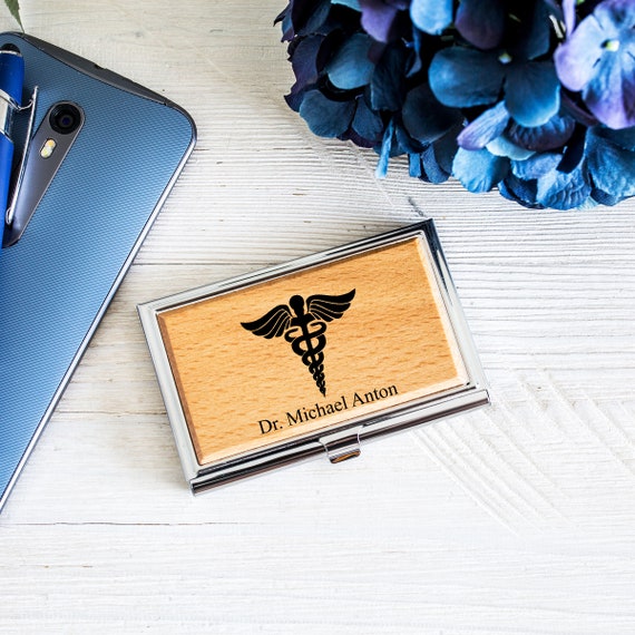 Personalized Business Card Case for Doctor Nurse Monogrammed - Etsy