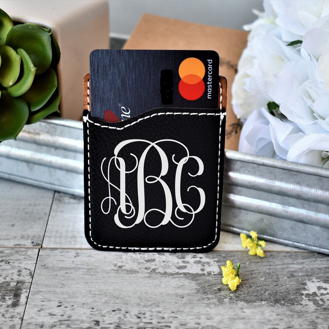 Phone Card Wallet | Initial Card Wallet | Custom Phone Wallet | Black ...