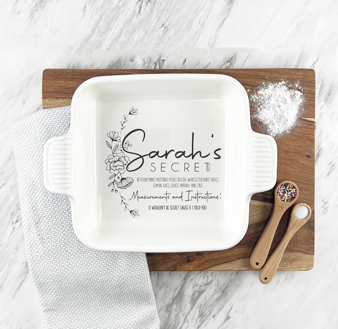 Personalized Baking Dish, Custom Recipe Dish, Handwritten Dish With ...