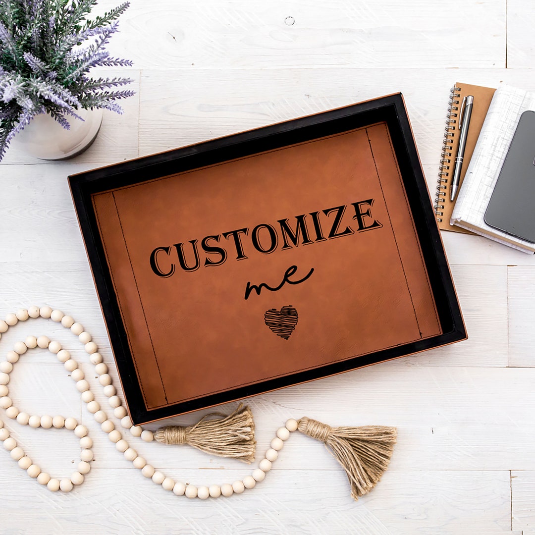 Personalized Serving Tray | Personalized Leather Serving Tray ...