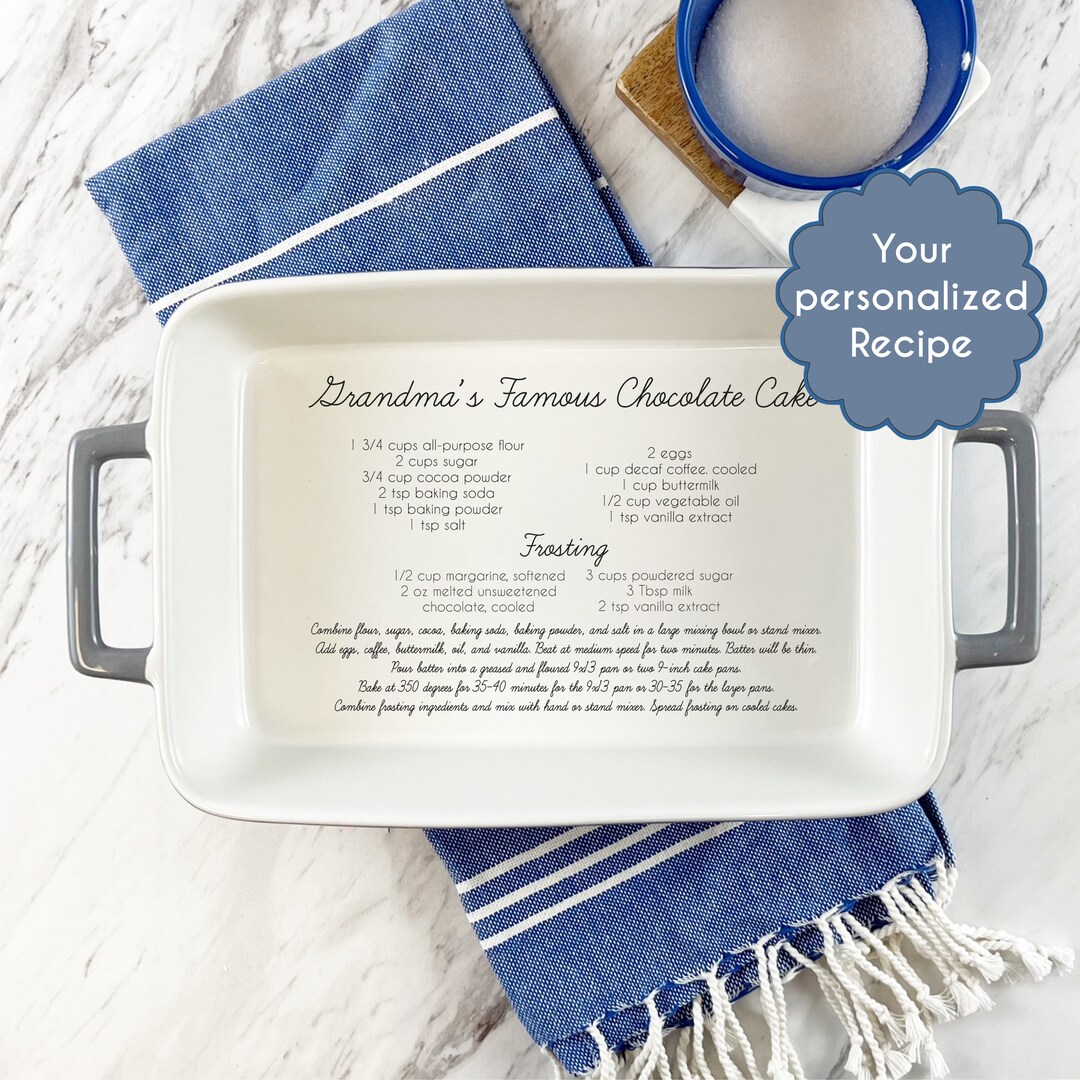 Custom Engraved Casserole Dish | Personalized | Hand Written Recipe ...