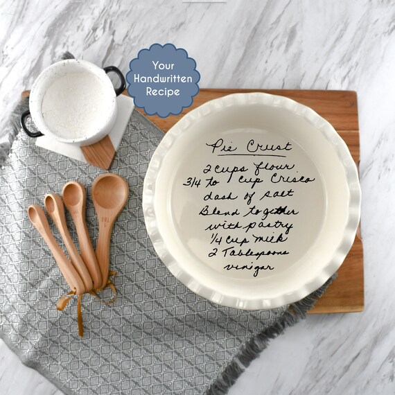 Personalized Pie Plate Hand Written Recipe Favorite Recipe | Etsy