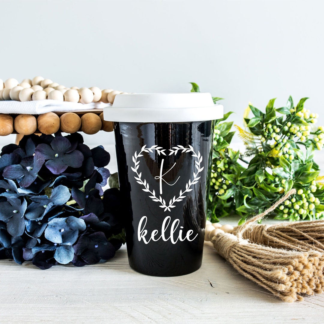 Personalized Latte mug for her with monogrammed name and initial ...
