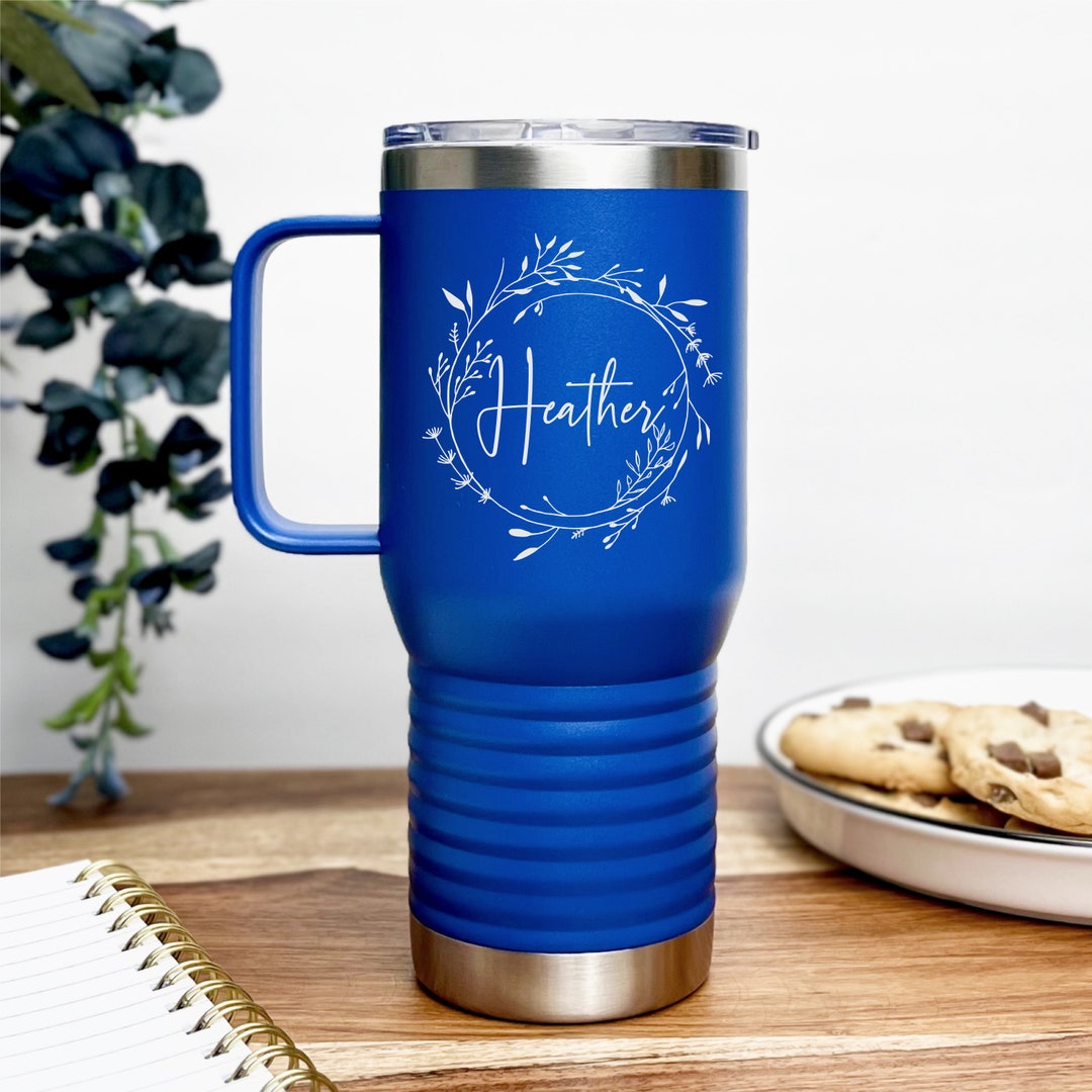 Laser Engraved Coffee Tumbler With Your Name and Feminine Design ...