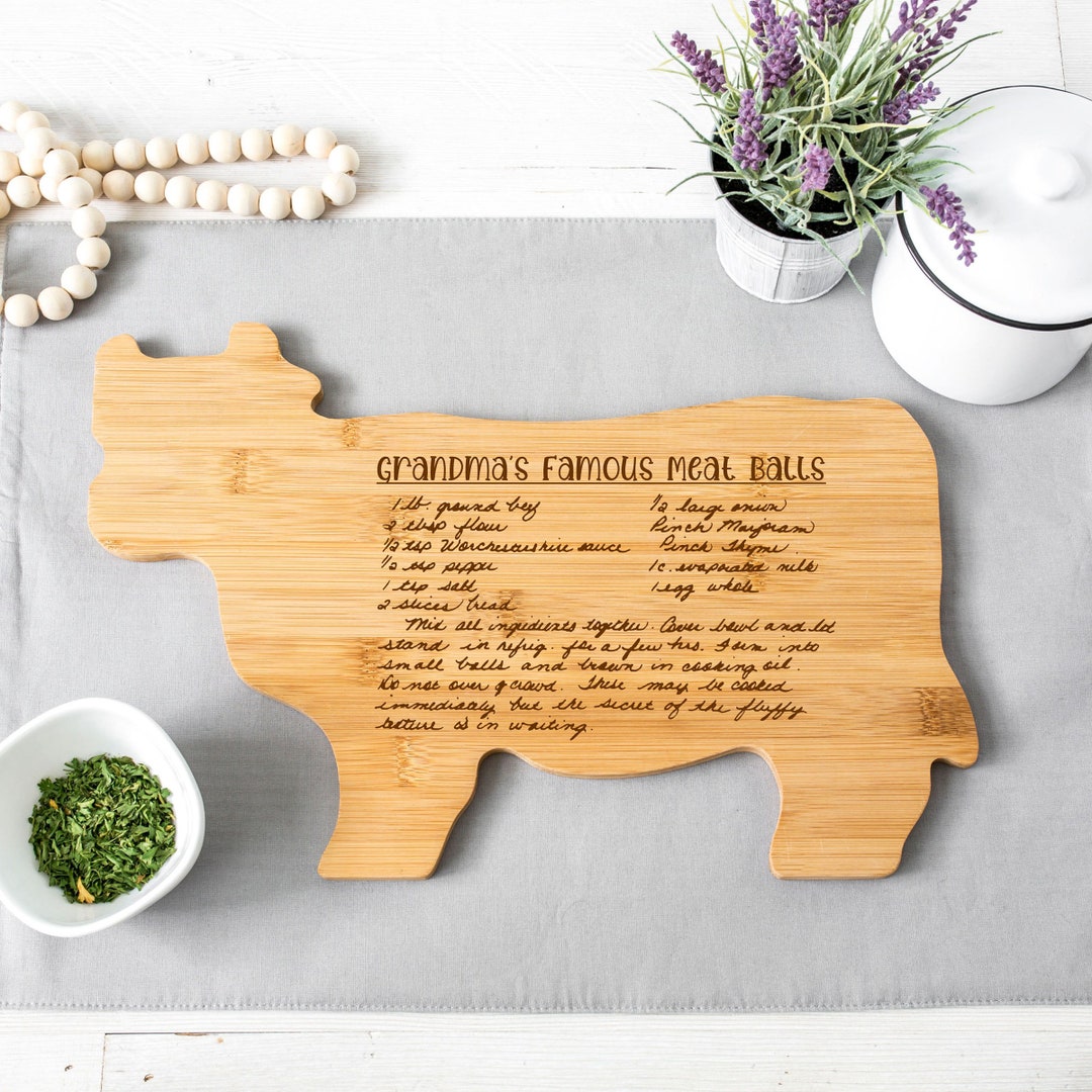 Customized Recipe Engraved Cutting Board | Handwritten Recipe Board ...
