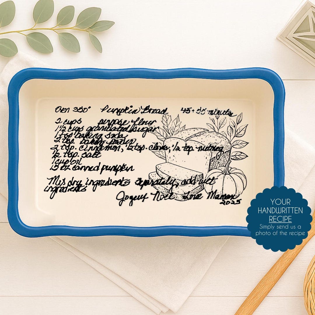Handwritten Recipe Baking Dish: Personalized Family Keepsake Gift - Etsy