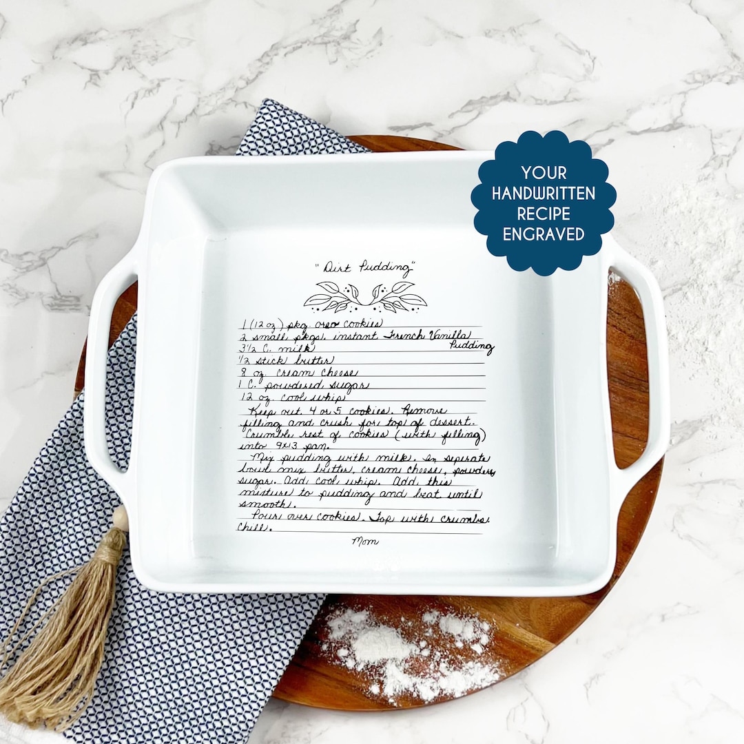 Personalized Casserole Dish, Hand Written Recipe, Favorite Recipe Plate ...