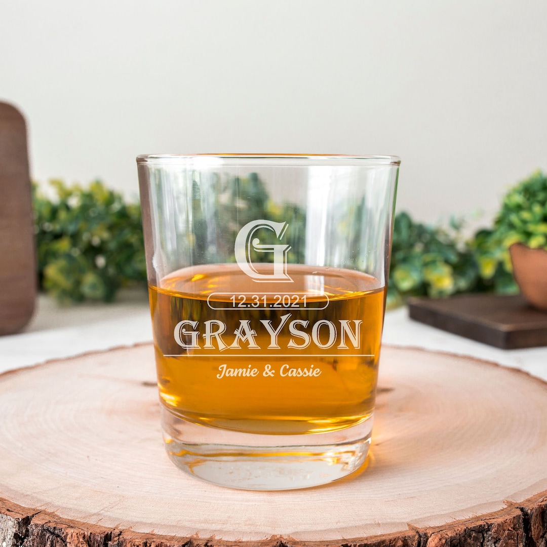Custom Whiskey Glass | Monogrammed Whiskey Glasses | Rocks Glasses ...