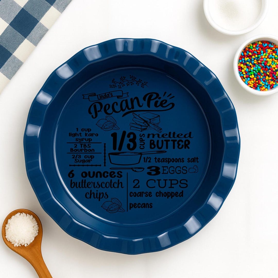 Personalized Pie Plate | Hand Written Recipe | Favorite Recipe Pan ...