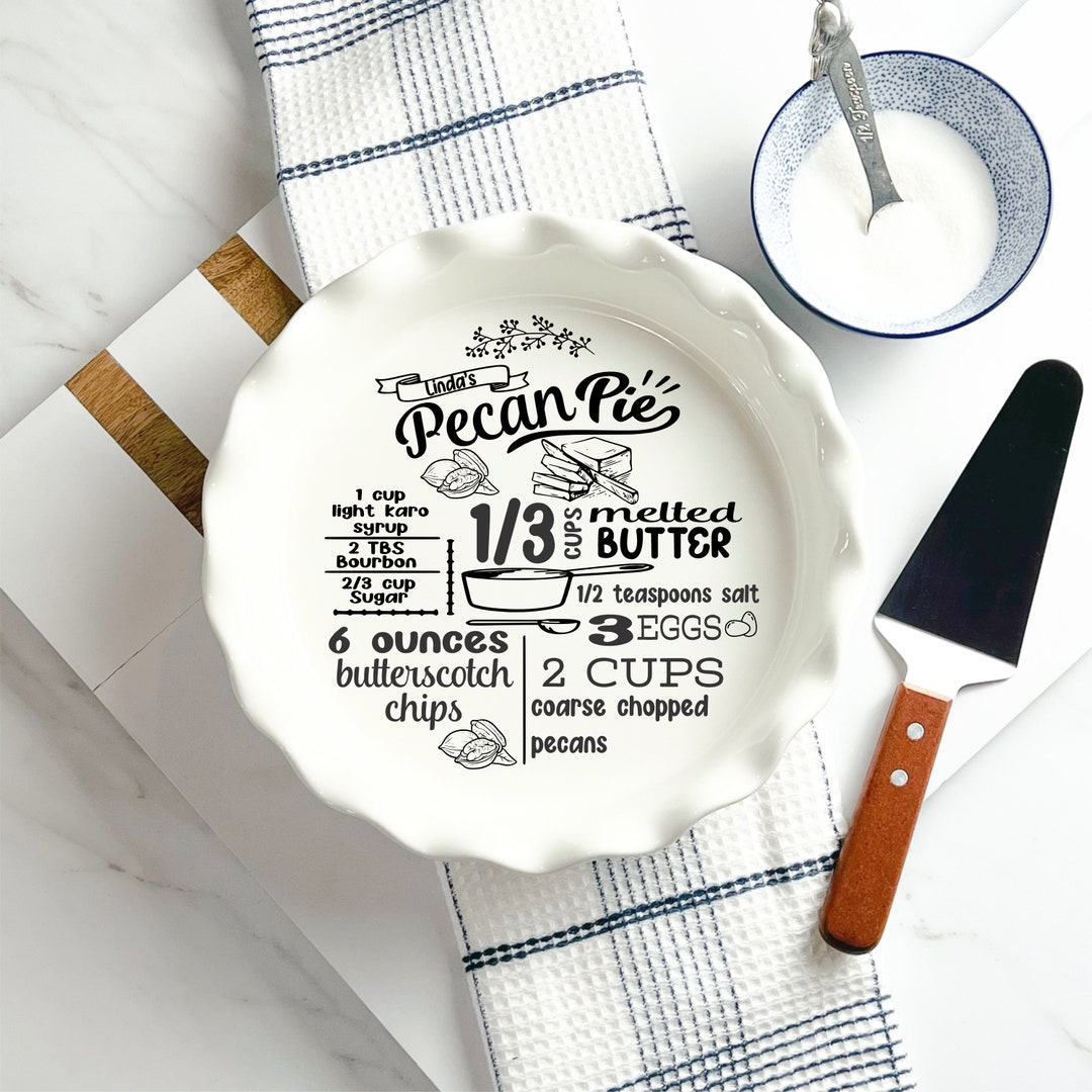 Personalized Pie Plate | Hand Written Recipe | Favorite Recipe Pan ...