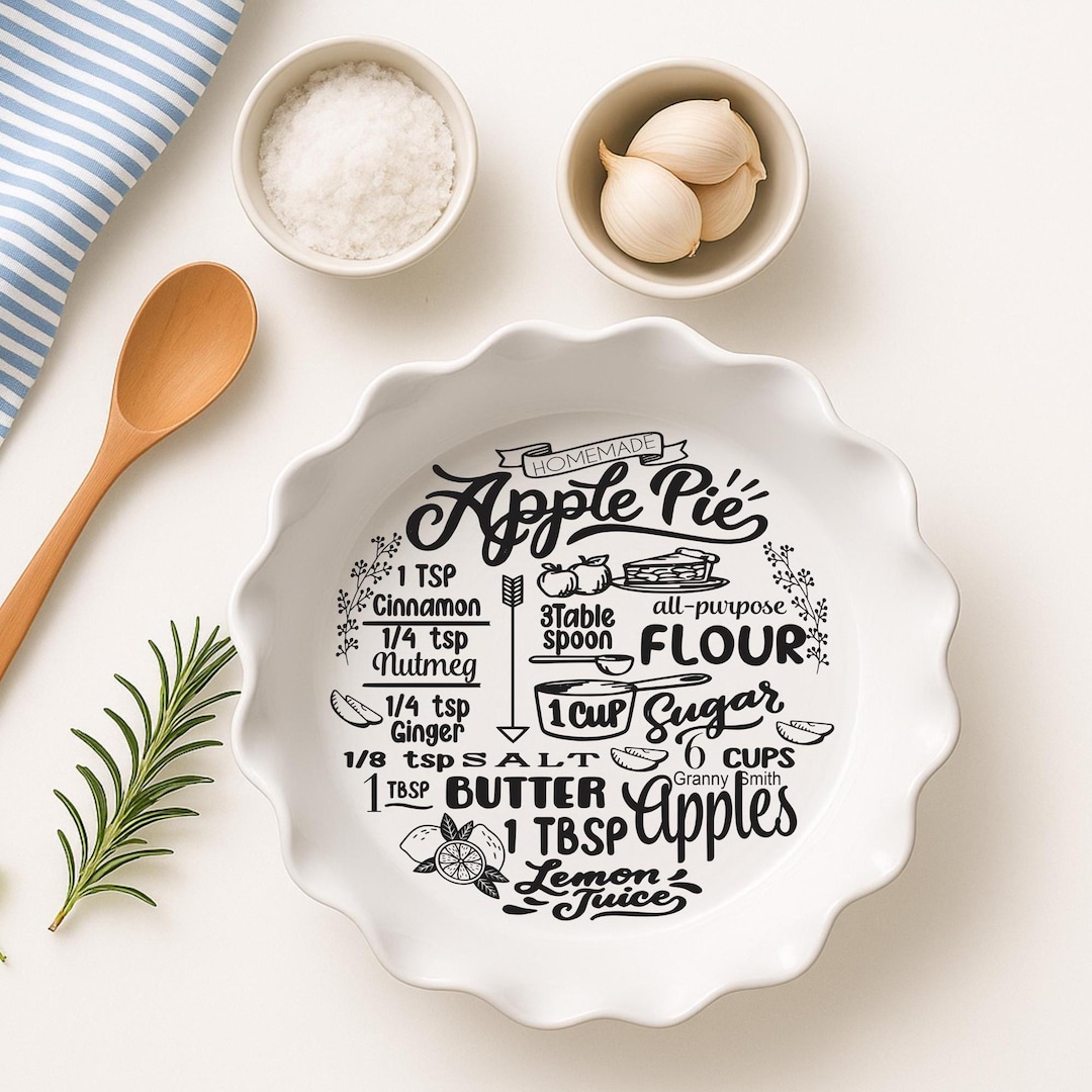 Personalized Pie Plate With Your Hand Written Recipe, Engraved Ceramic ...
