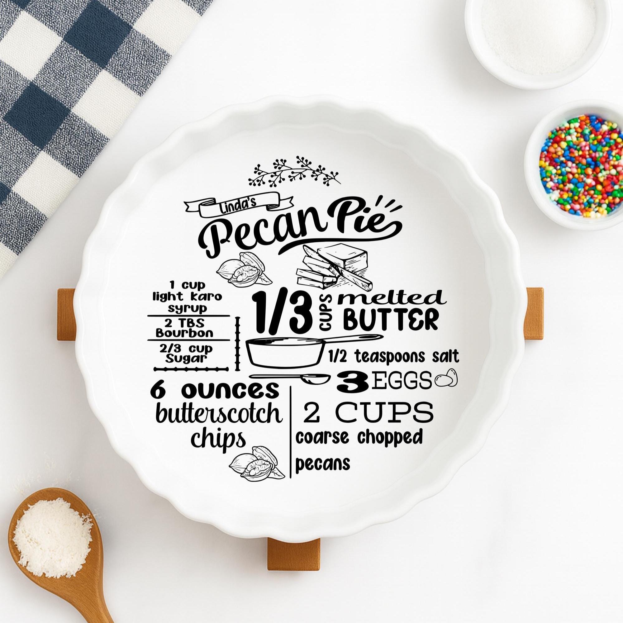 Personalized Pie Plate | Hand Written Recipe | Favorite Recipe Pan ...
