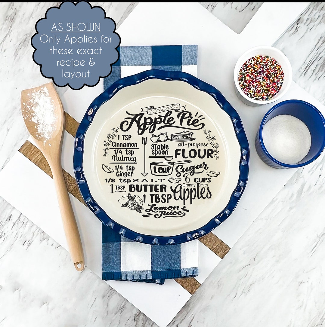 Engraved Pie Pan, Custom Pie Plate, Personalized Pie, Handwritten ...