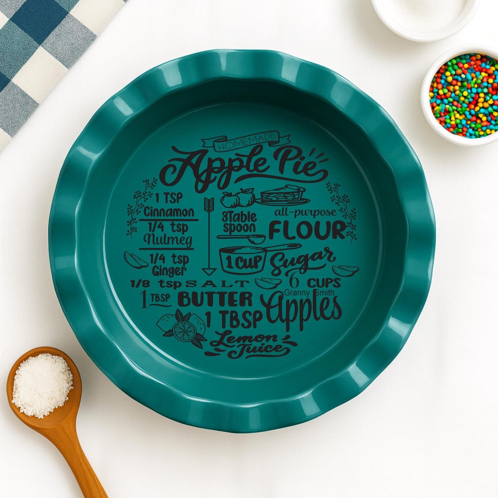 HANDWRITING GIFT | Handwritten Recipe | Customized Pie Plate ...