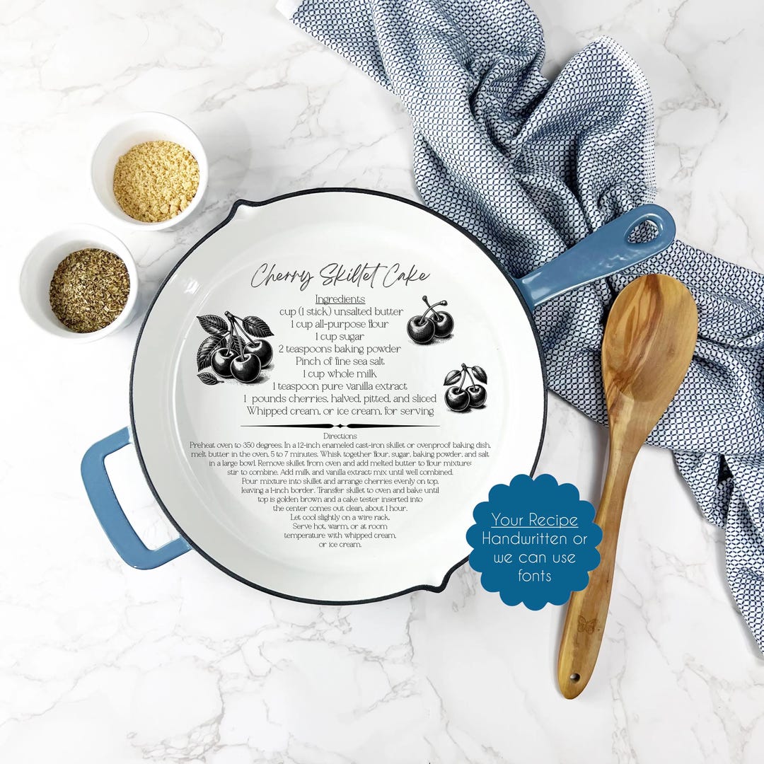 Skillet Gift – 12" Pan With Family Recipe Design – Wedding or Holiday ...