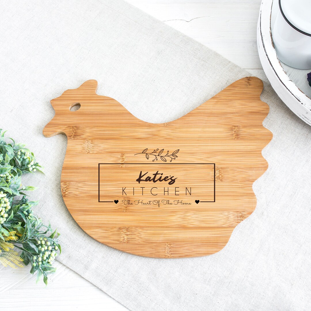 Chicken Shaped Cutting Board, Crazy Chicken Lady Gift, Farm Cutting ...