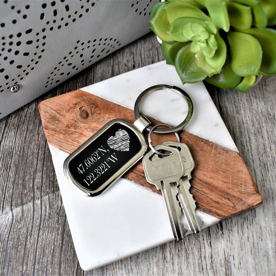 Engraved Keychain Custom Keychain Men's Gift Personalized Keychain ...
