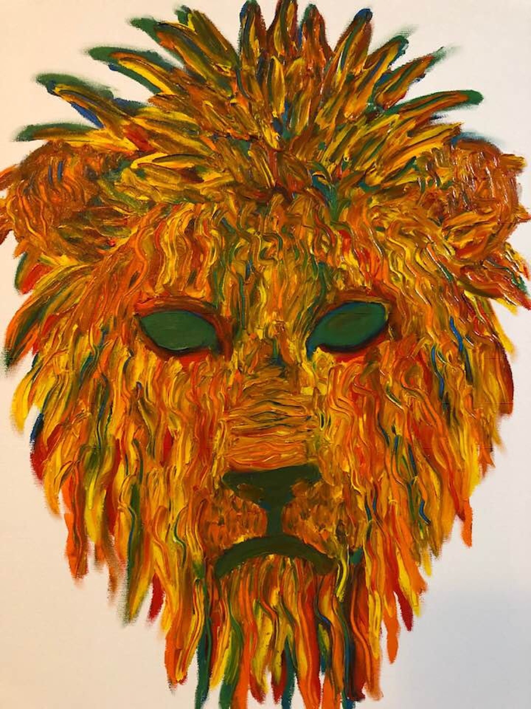 Wild Rasta Lion Finger Painted Original Oil Painting Matt Kinnaman ...
