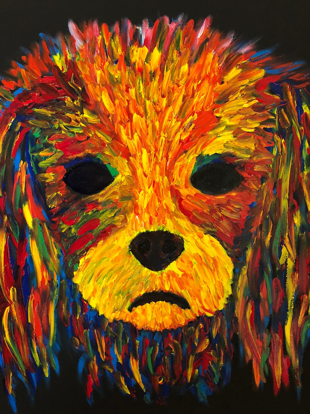 Lily Cavalier 2 Finger Painted Original Oil Painting Matt Kinnaman ...