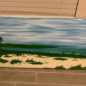 Chill Ocean Scene Finger Painted Painting 100% NO Brush MKART ...