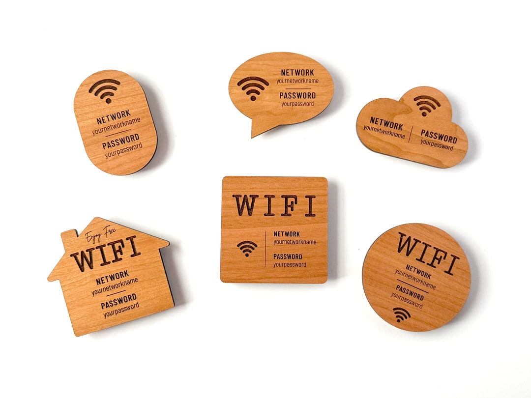 Custom Wooden Wifi Magnet, Engraved Wifi Password Sign, Network Login ...