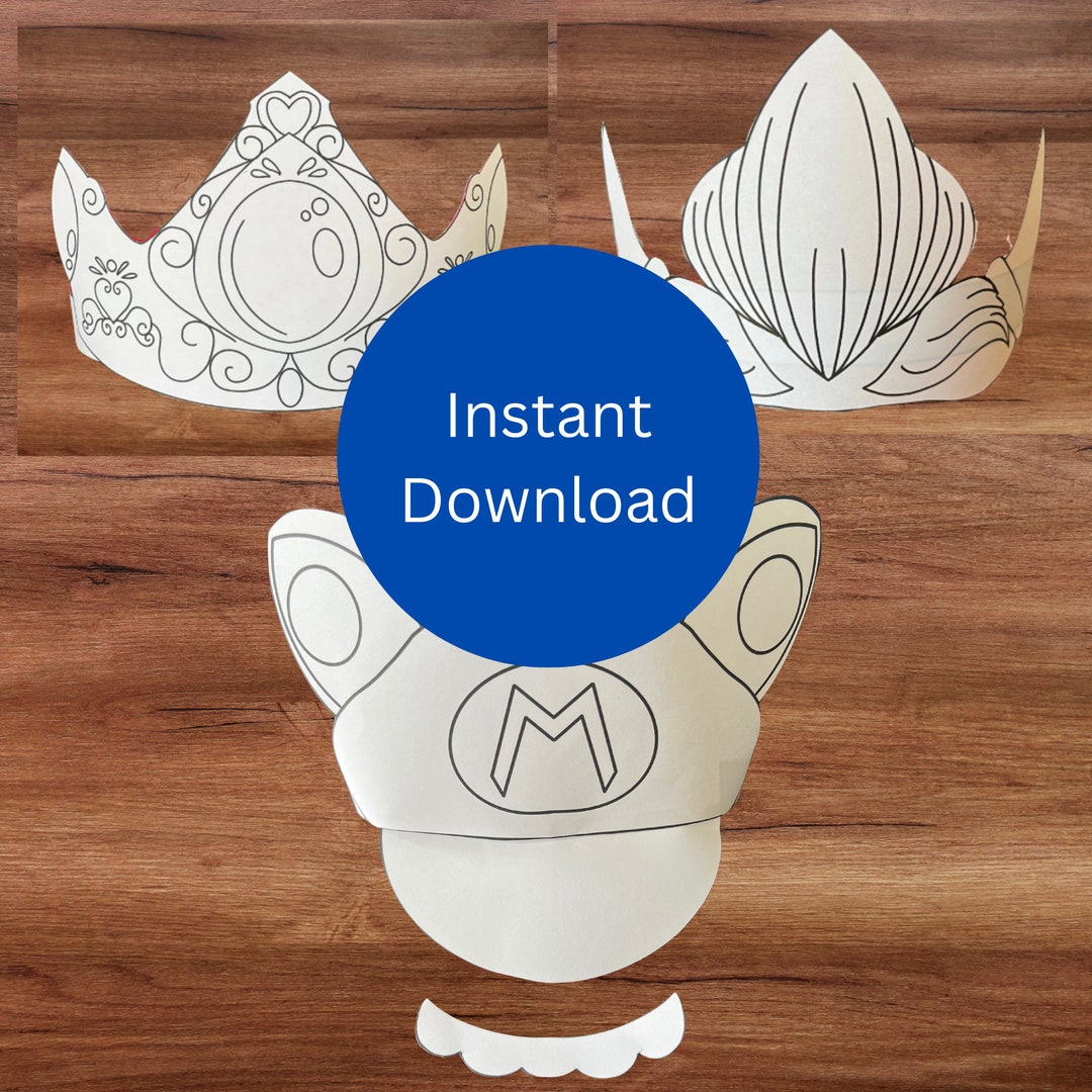Super Mario Movie Crowns Instant Download Printable Activity - Etsy