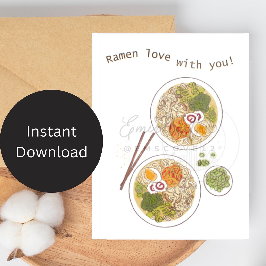 Anniversary Card Printable Ramen Birthday Card, Printable Birthday Card ...