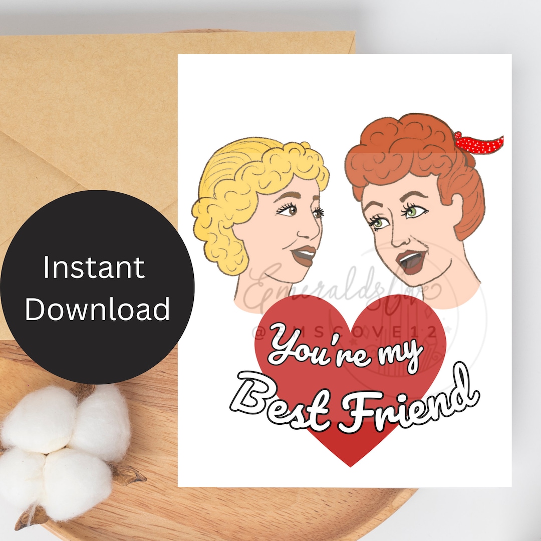 I Love Lucy Birthday Card and Envelope Instant Download Printable 5x7 ...