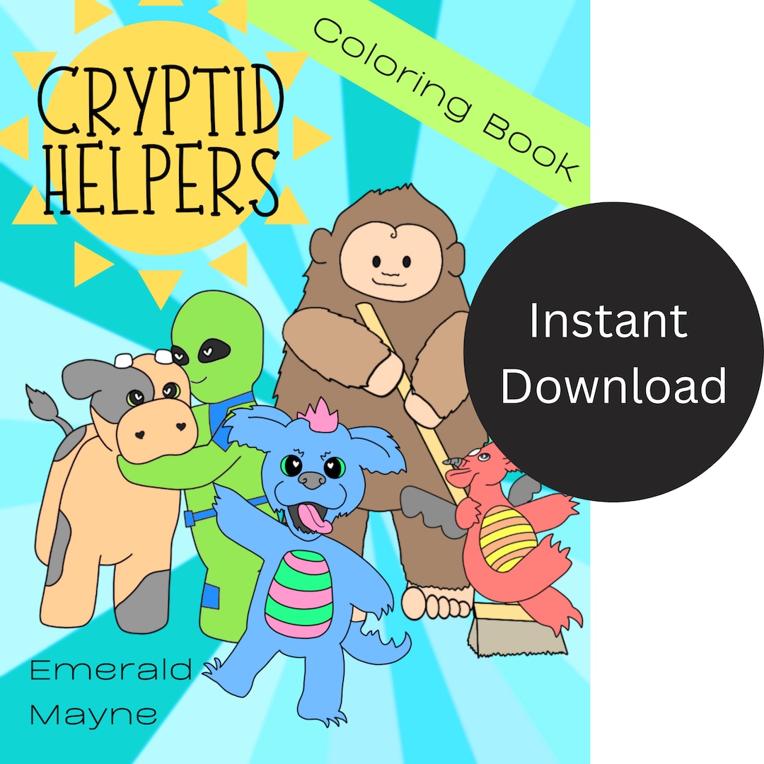 Printable Cryptid Coloring Book Helpers and Chores Instant - Etsy