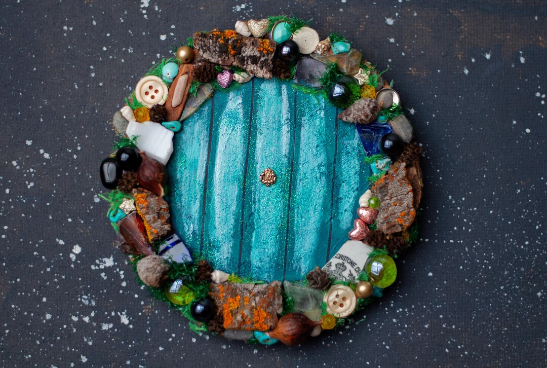 Hobbit Door/door Hanging/wall Decor/wreath/blue/fantasy/rustic Charm ...