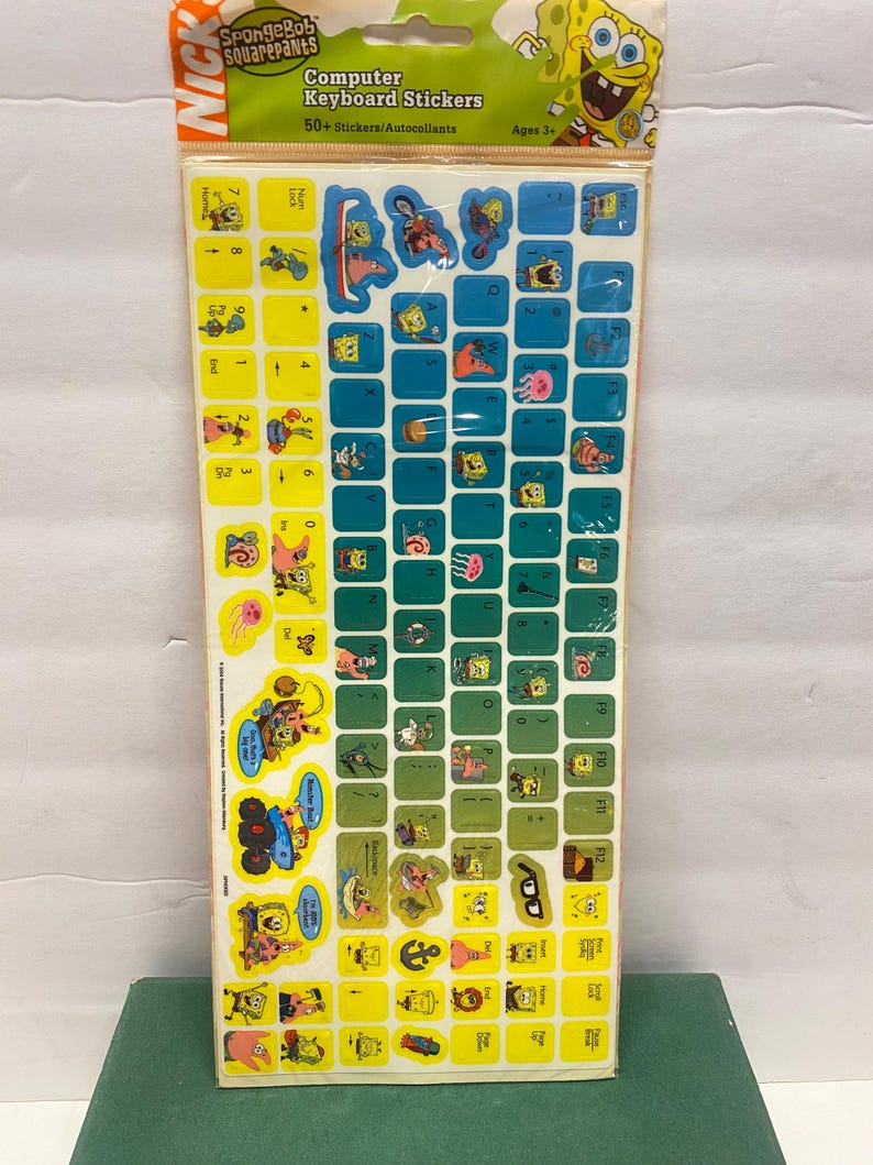 Vintage Spongebob Squarepants, Keyboard Computer Stickers, Nickelodeon ...