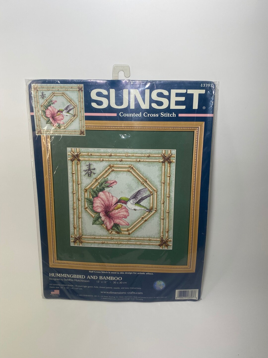 Vintage Sunset Dimensions Cross Stitch Kit, Hummingbird and Bamboo ...