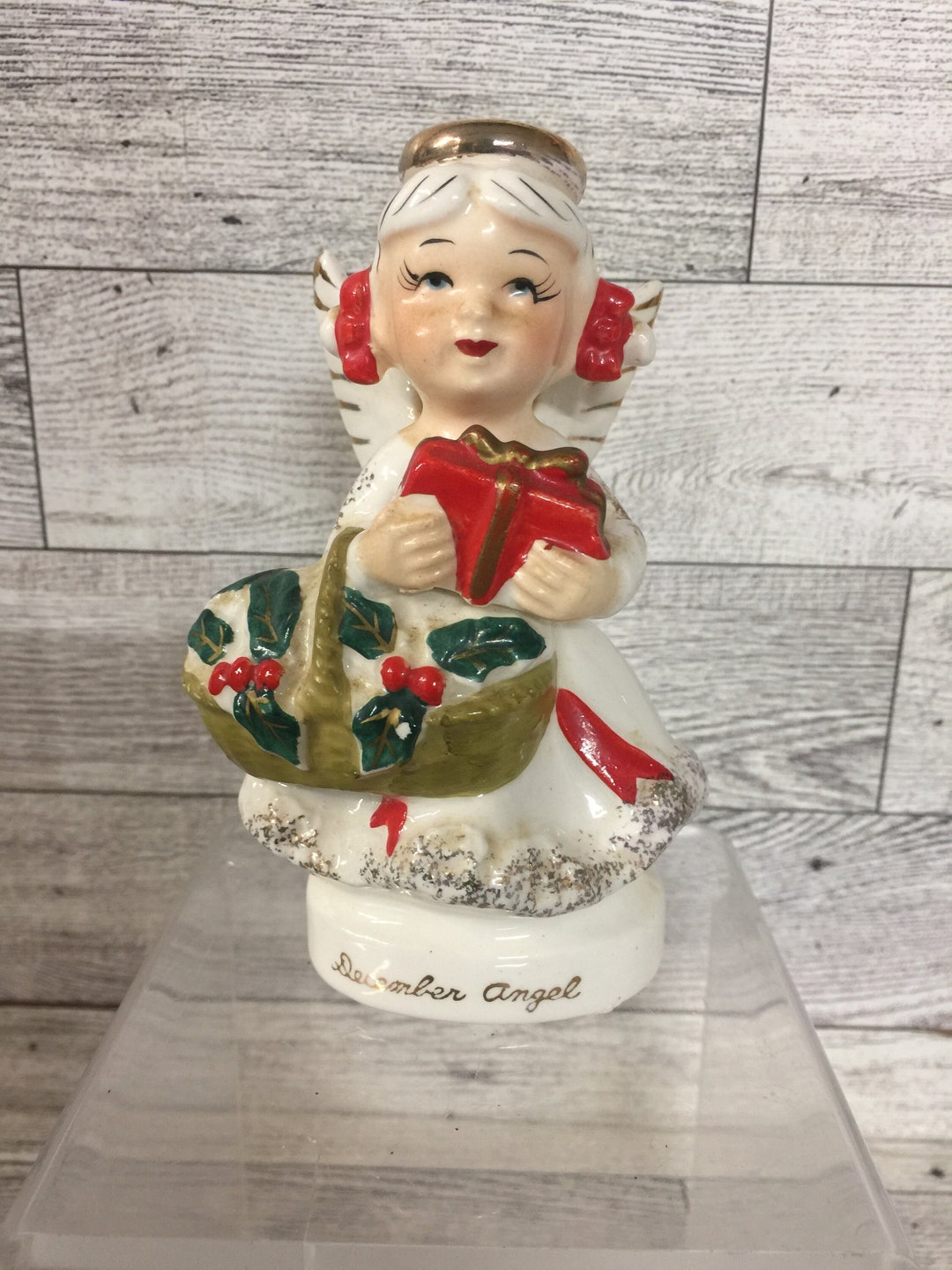 Vintage Lefton December Angel, Christmas Angel Figurine, Birthday Girl ...
