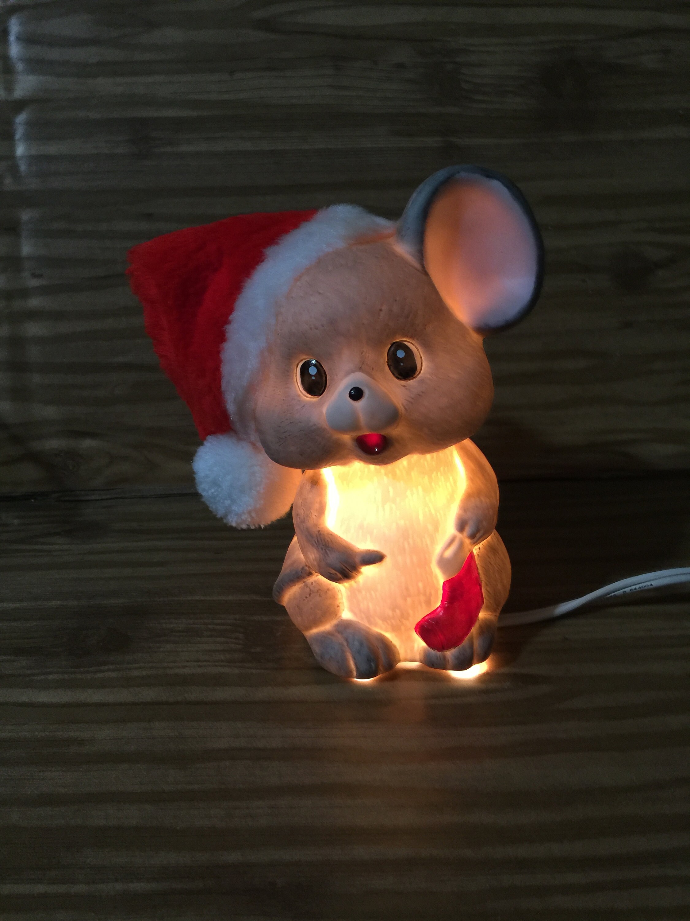 Vintage Christmas, Santa Mouse Night Light With Hat, No. 54-385, X'mas ...