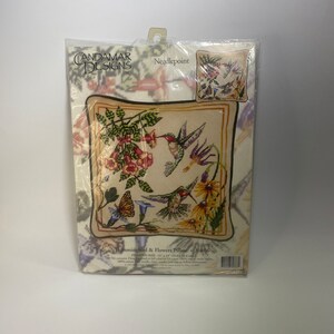 Vintage Candamar Designs, Inc, Needlepoint Hummingbird and Flowers ...