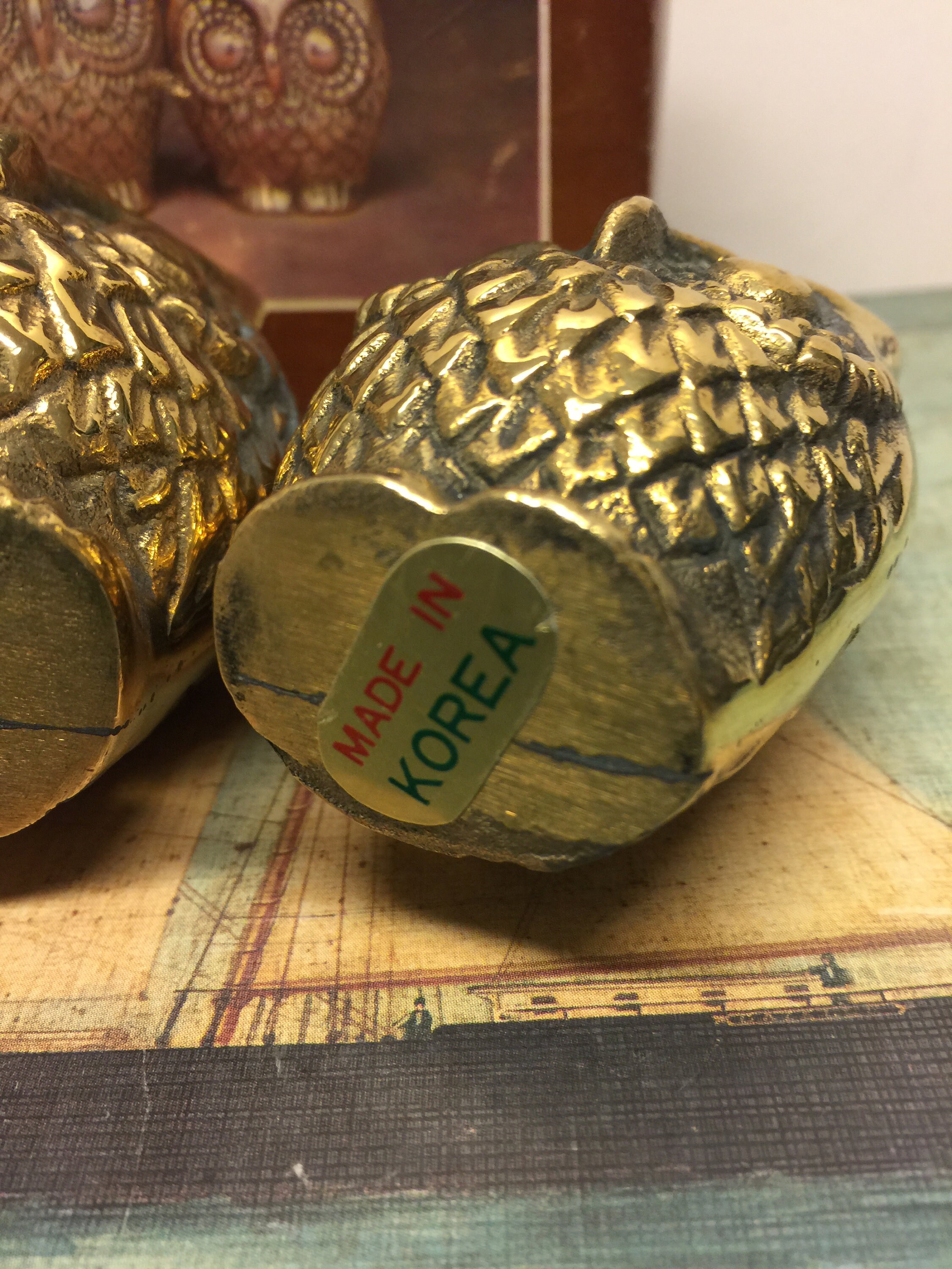 Vintage BRASS Owls, Set of 3 With Box, Vintage Owls, Graduated Brass ...