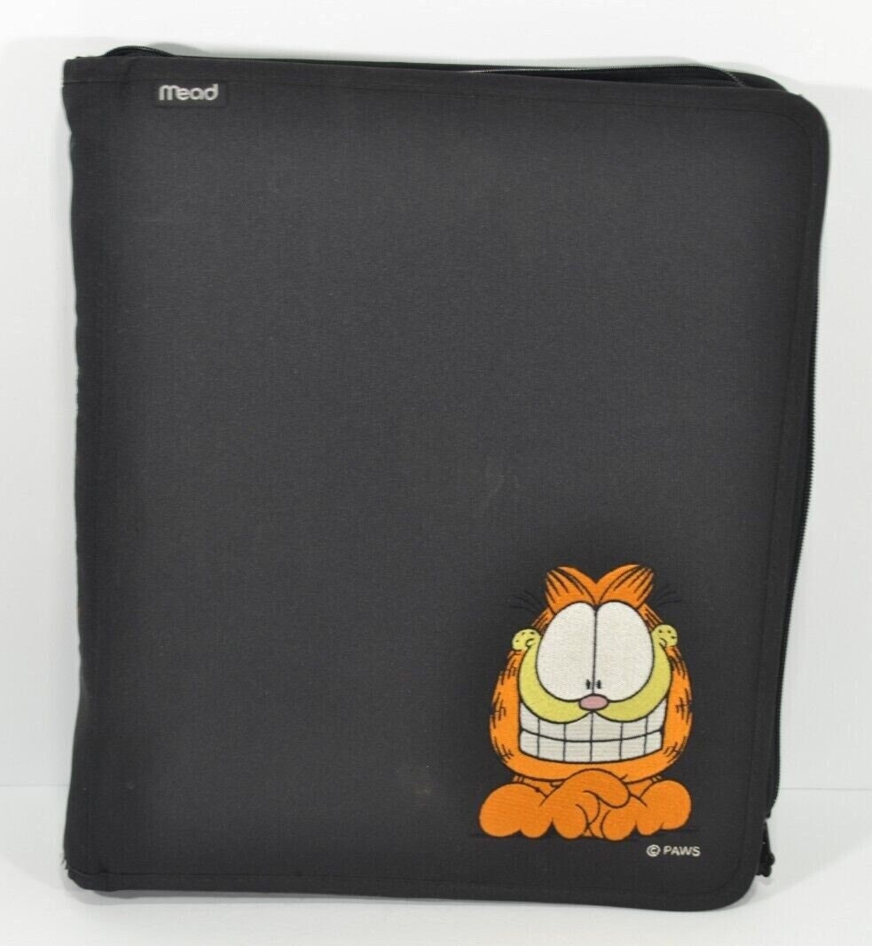 Vintage Garfield, 1990s Mead, GARFIELD 3-ring Binder, Zipper Trapper ...