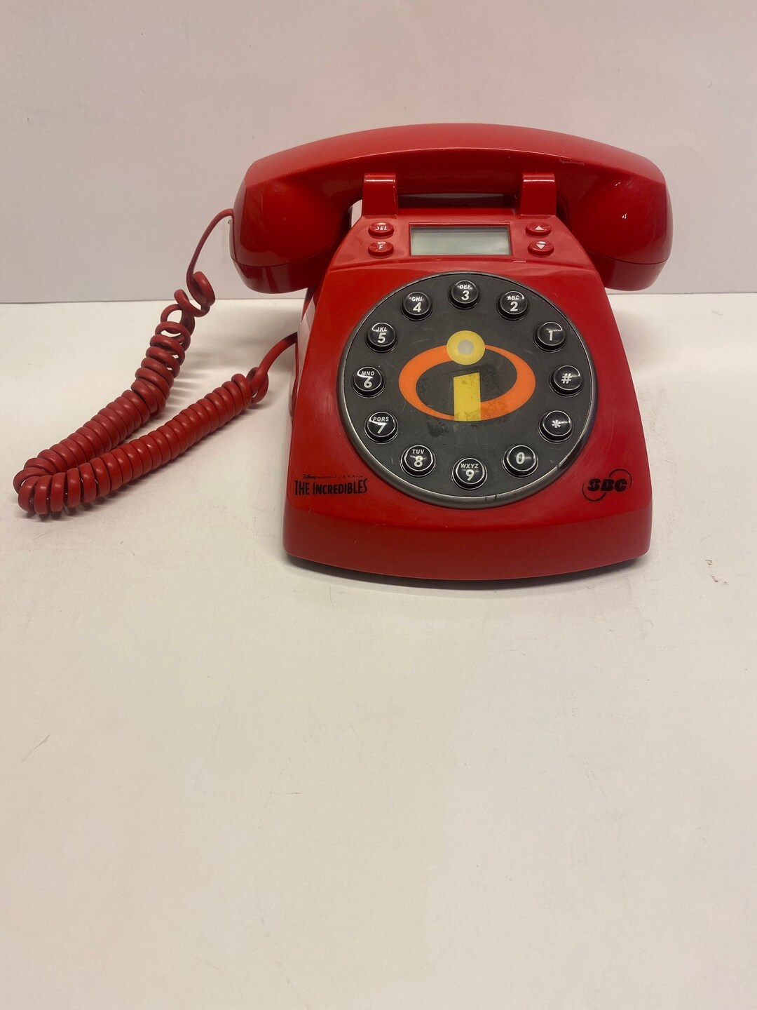Vintage the Incredibles Phone, Red Touch Tone, SBC Disney, Pixar, Push ...