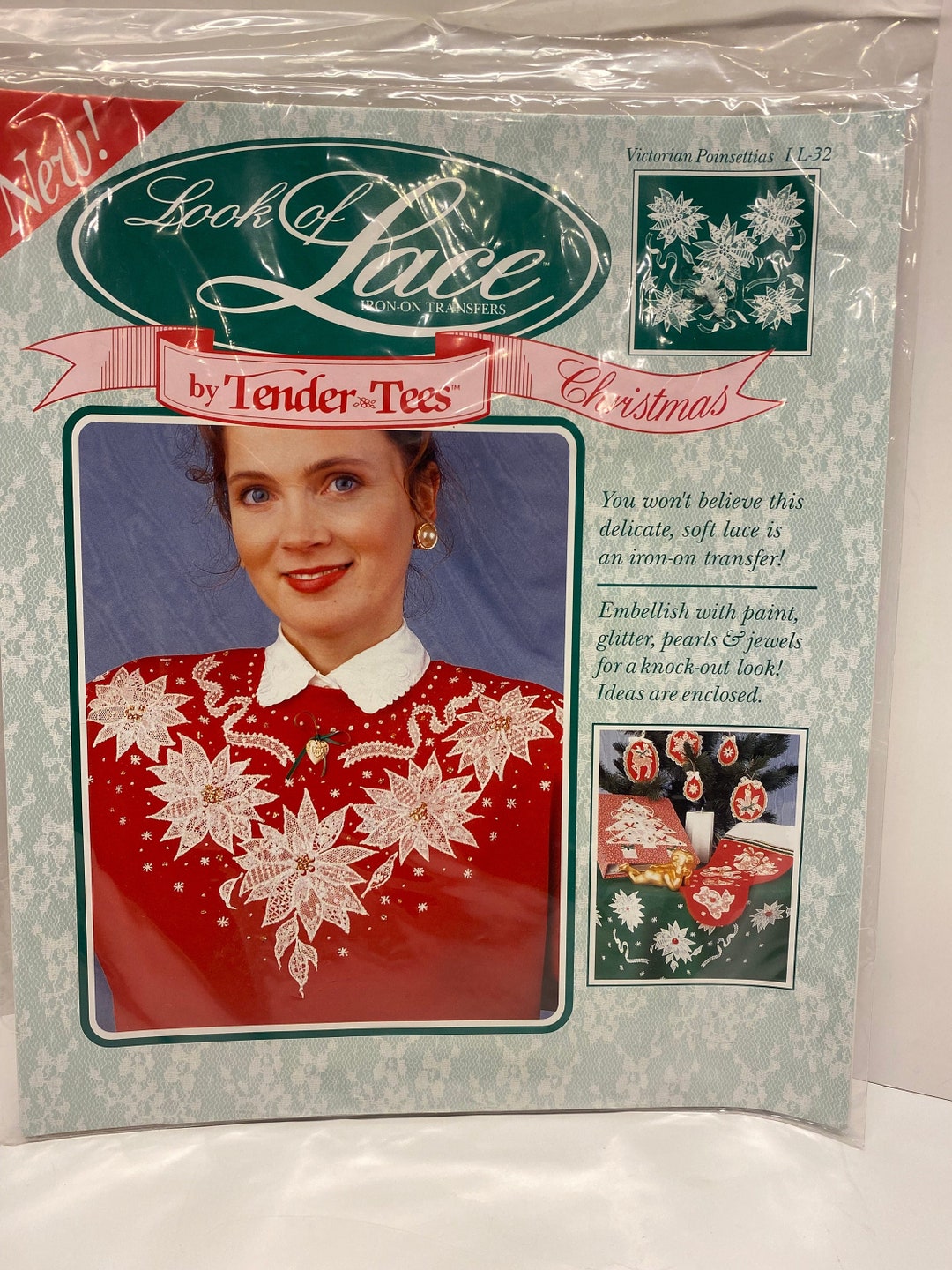 Vintage Distlefink Designs, Christmas Look of Lace, Iron on Transfers ...
