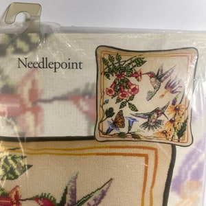 Vintage Candamar Designs, Inc, Needlepoint Hummingbird and Flowers ...