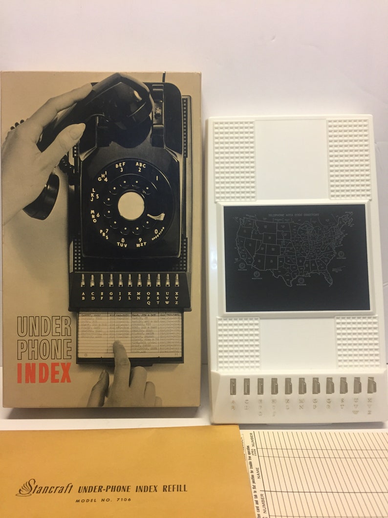 Vintage Telephone Index Directory, STANCRAFT Index Directory, Under ...
