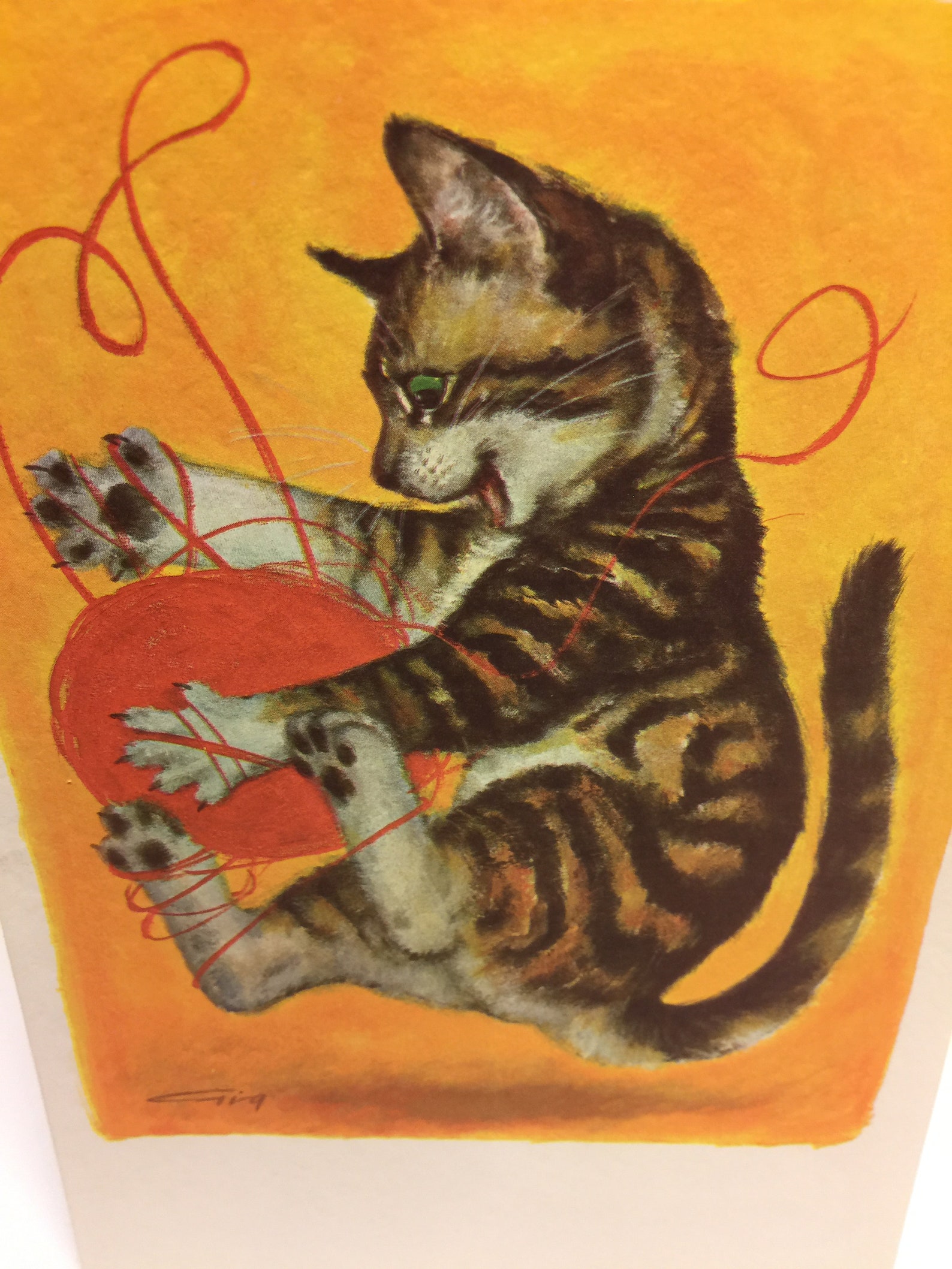 Vintage Fireball Cat Lithograph Print by Gig Goodenow - Etsy
